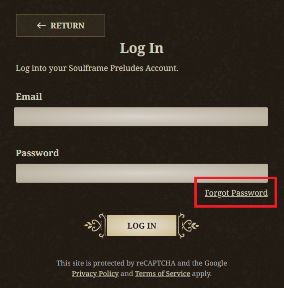 I forgot my password! – Soulframe Support